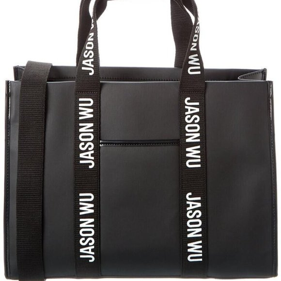 Jason Wu | Bags | Jason Wu Large Tote Bag Black Laminated Pvc Canvas ...